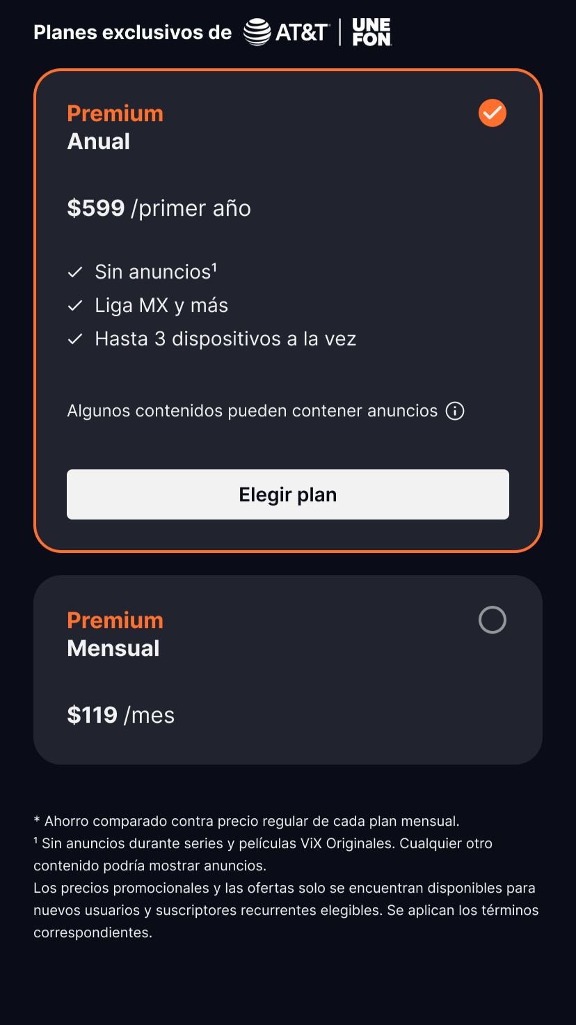 Unefon - Vix Premium