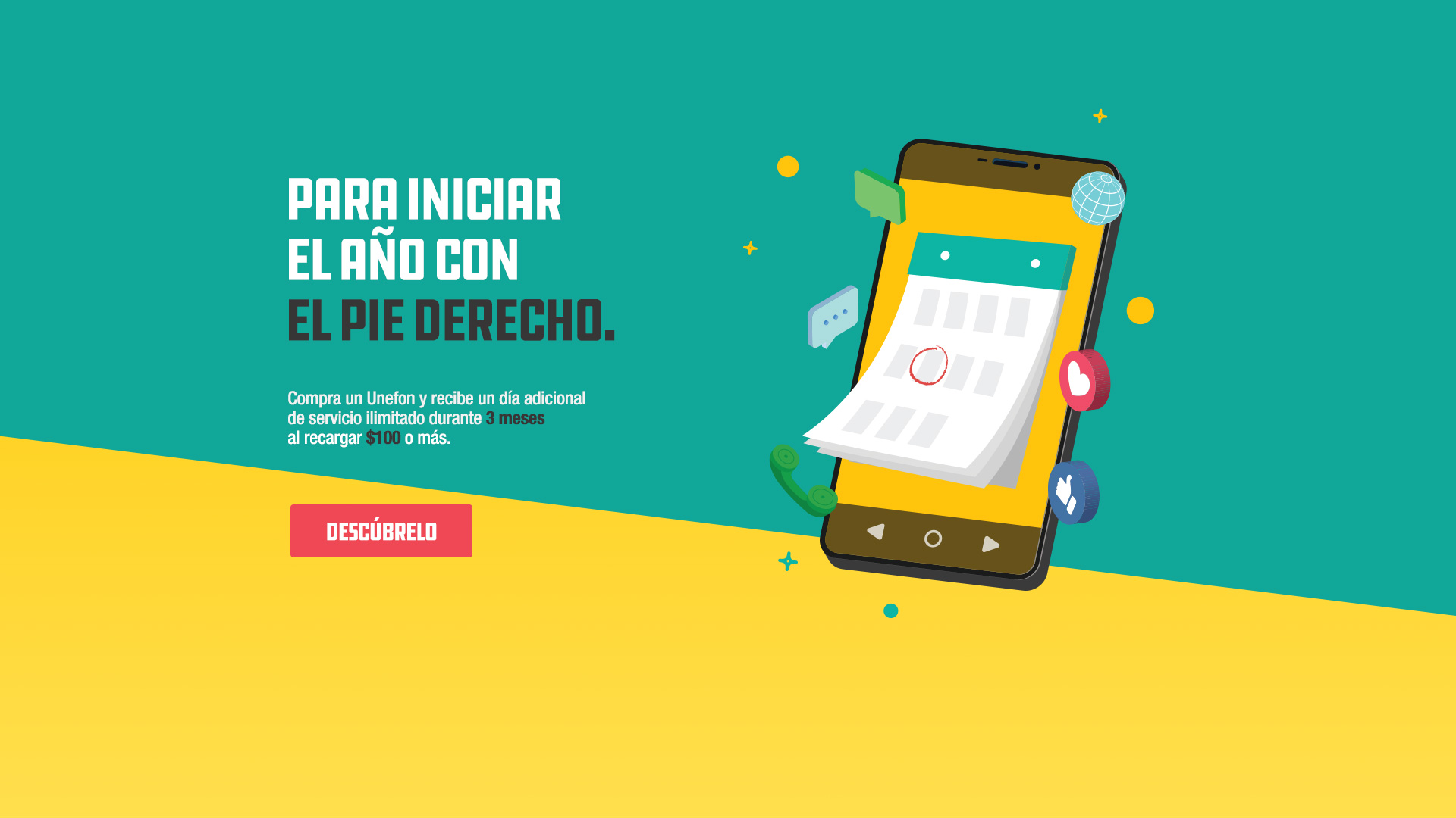 Bienvenido a Unefon – 10 pesos. 24 horas. Todo ilimitado