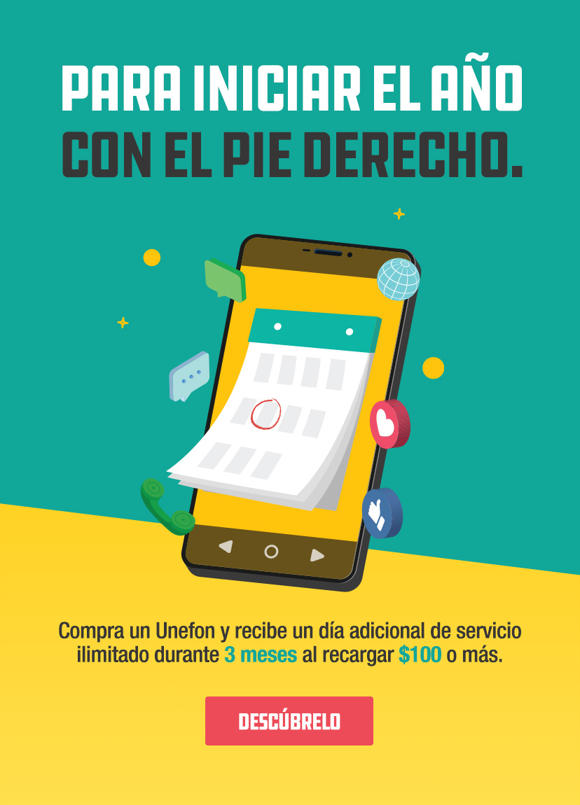 Bienvenido a Unefon – 10 pesos. 24 horas. Todo ilimitado