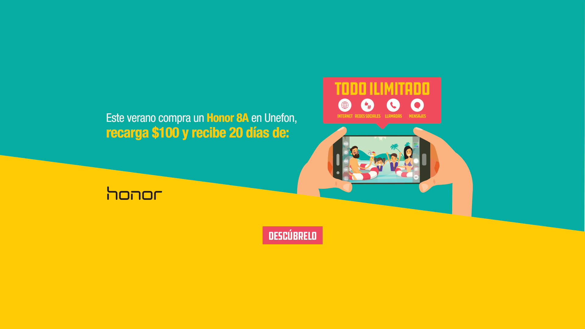 Bienvenido a Unefon – 10 pesos. 24 horas. Todo ilimitado