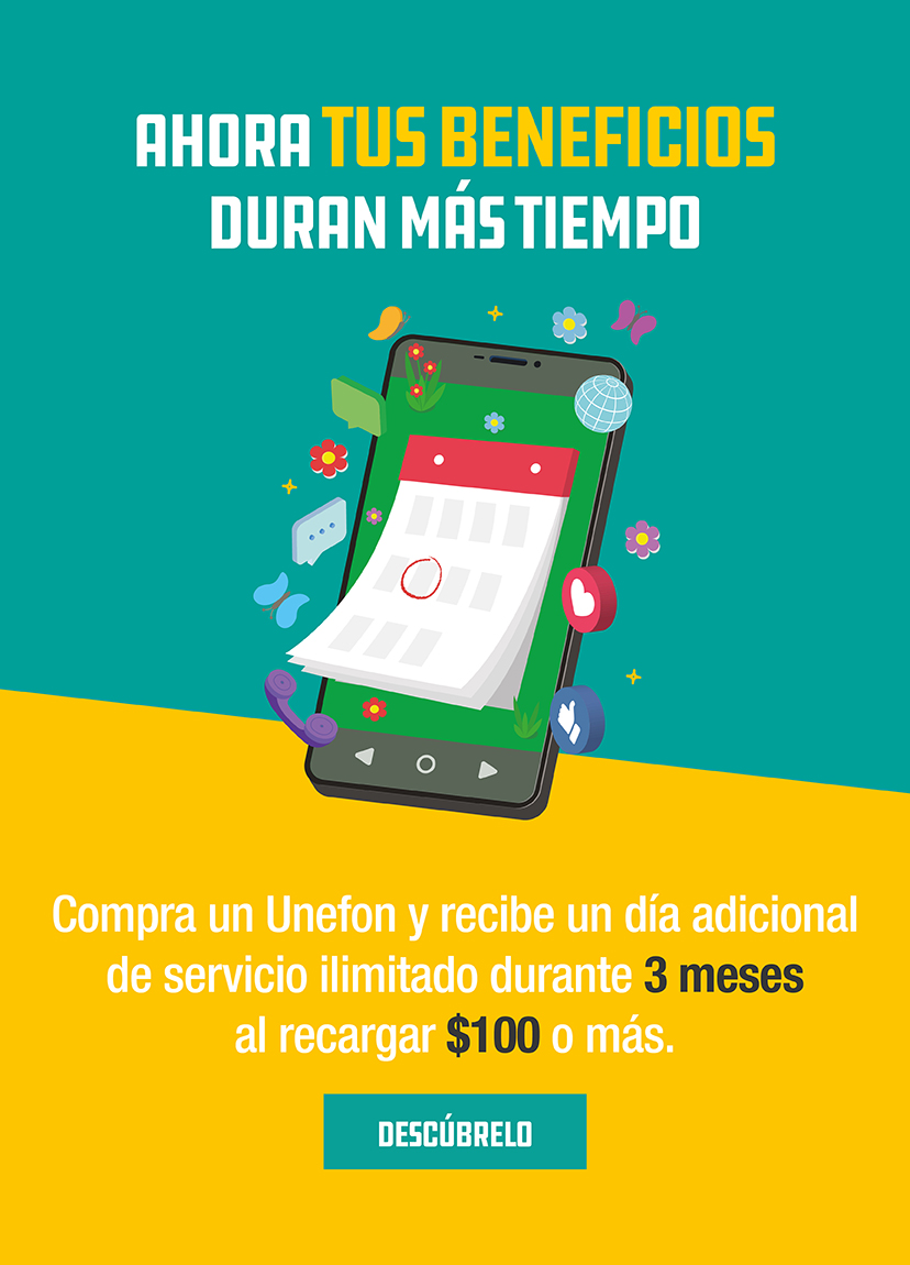 Bienvenido a Unefon – 10 pesos. 24 horas. Todo ilimitado