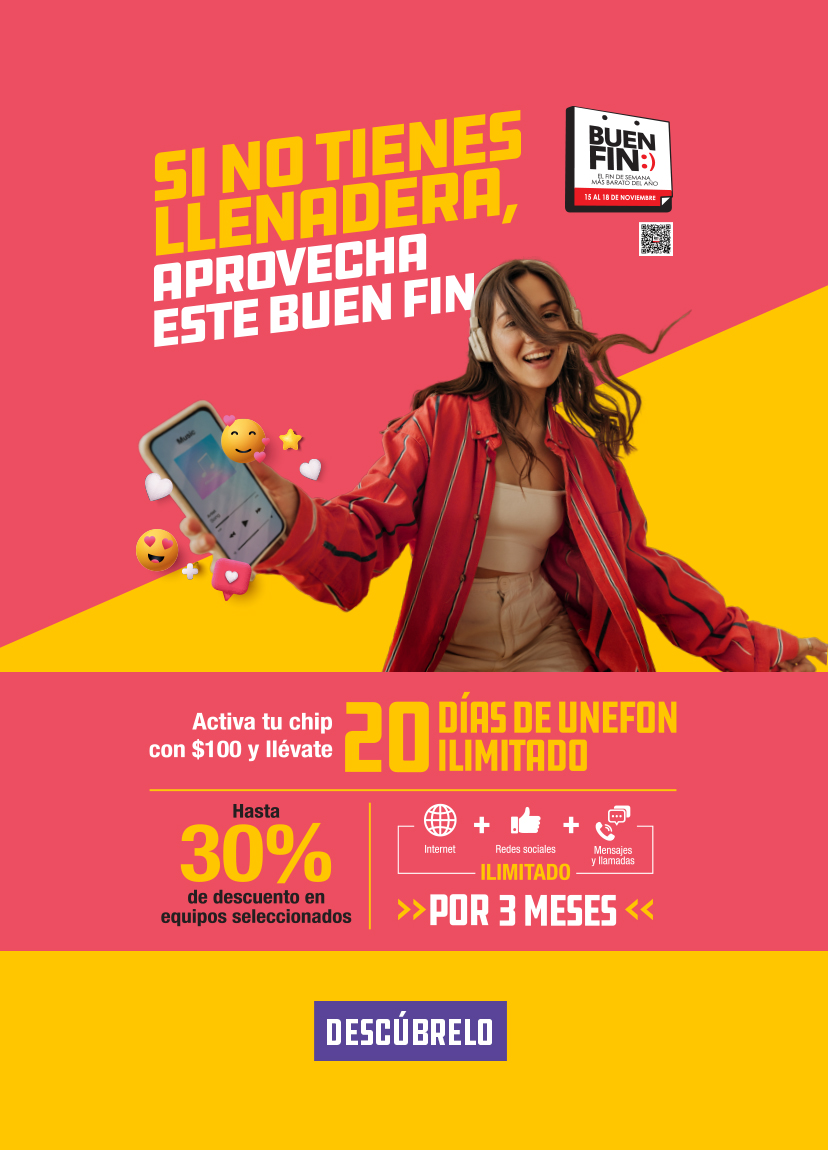 Bienvenido a Unefon – Ahora tus recargas duran más días.